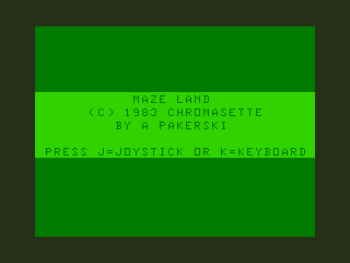 Maze Land (1984) - MobyGames