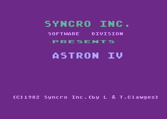 Astron IV (1982) - MobyGames
