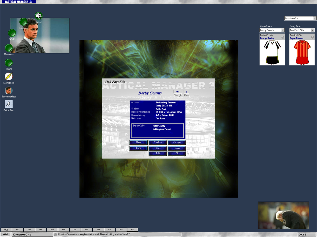 Screenshot of Tactical Manager 3 (Windows, 2004) - MobyGames
