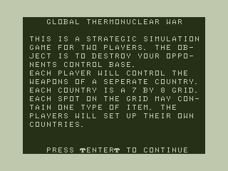 Global Thermonuclear War (1984) - MobyGames