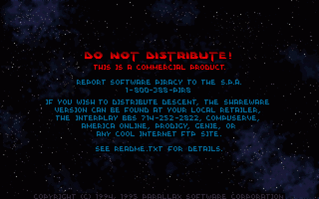 Screenshot of Descent (DOS, 1995) - MobyGames