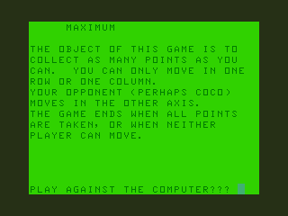 Maximum (1982) - MobyGames