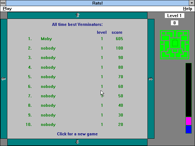 Screenshot of Rats! (Windows 3.x, 1994) - MobyGames