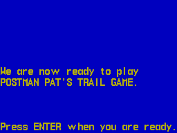 Screenshot of Postman Pat's Trail Game (ZX Spectrum, 1984) - MobyGames