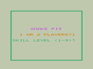 Screenshot of Snake Pit (TRS-80 CoCo, 1989) - MobyGames