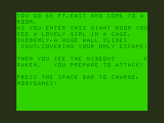 Screenshot of The Lair of the Kraken (TRS-80 CoCo, 1983) - MobyGames