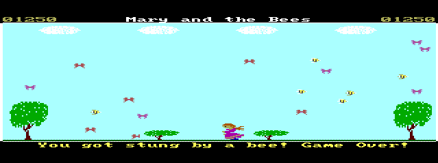 Screenshot of Mary and the Bees (TRS-80 CoCo, 2009) - MobyGames