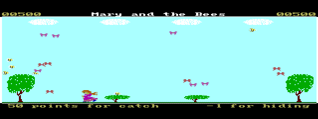 Screenshot of Mary and the Bees (TRS-80 CoCo, 2009) - MobyGames
