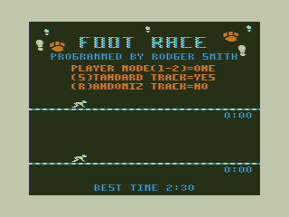 Screenshot of Foot Race (TRS-80 CoCo, 1986) - MobyGames