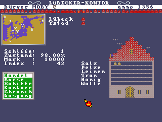 Screenshot of Hanse (Amiga, 1986) - MobyGames