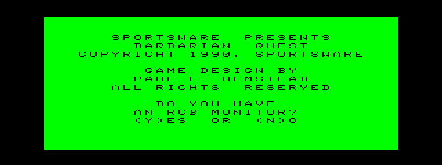 Screenshot of Barbarian Quest: The Rescue (TRS-80 CoCo, 1990) - MobyGames
