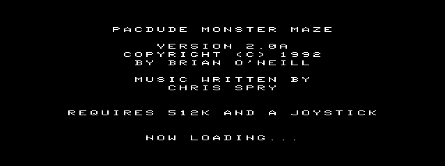Screenshot of Pacdude Monster Maze (TRS-80 CoCo, 1992) - MobyGames