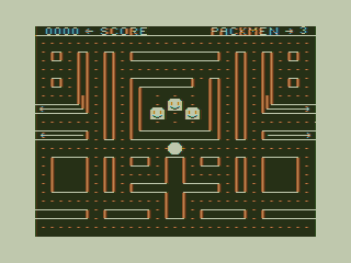Screenshot of Packetman (TRS-80 CoCo, 1981) - MobyGames