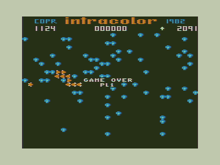 Screenshot of Colorpede (TRS-80 CoCo, 1982) - MobyGames