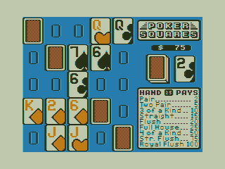 Screenshot of Poker Squares (TRS-80 CoCo, 2021) - MobyGames