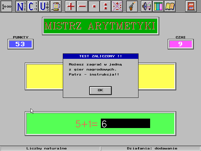 Screenshot of Mistrz Arytmetyki (DOS, 1994) - MobyGames