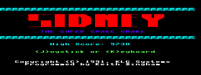 Sidney: The Super Space Snake (1991) - MobyGames