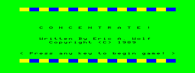 Concentrate! (1990) - MobyGames