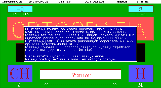 Screenshot of Ortografia (DOS, 1993) - MobyGames