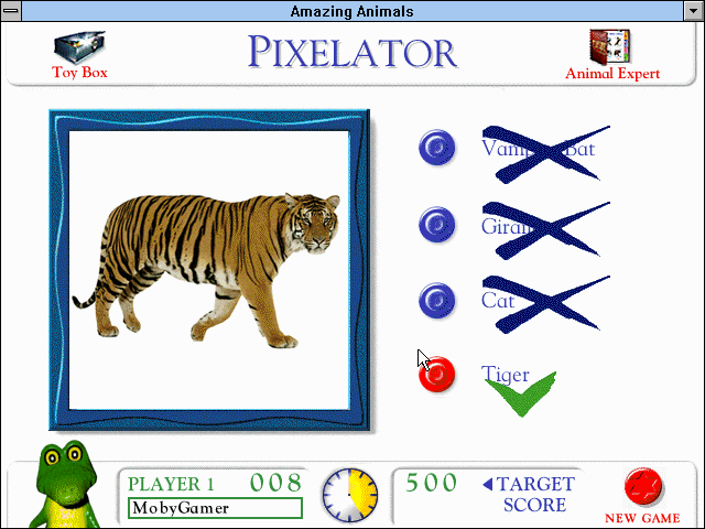 Screenshot of Amazing Animals: Activity Center (Windows 3.x, 1997 ...