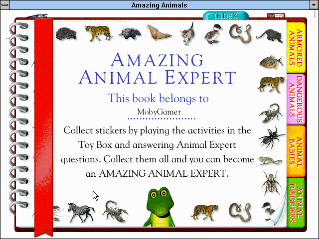 Screenshot of Amazing Animals: Activity Center (Windows 3.x, 1997 ...