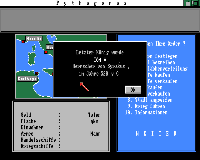 Screenshot of Pythagoras (Amiga, 1990) - MobyGames