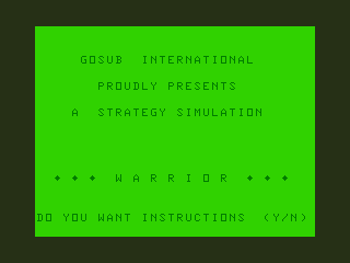 Warrior (1982) - MobyGames