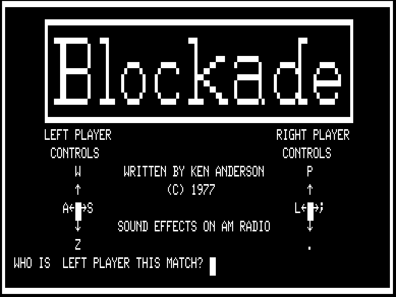 Blockade (1979) - MobyGames