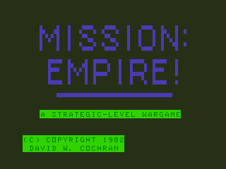 Mission: Empire! (1982) - MobyGames
