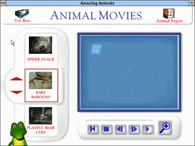 Screenshot of Amazing Animals: Activity Center (Windows 3.x, 1997 ...