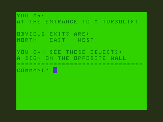 Screenshot of Star Trek Adventure (TRS-80 CoCo, 1982) - MobyGames