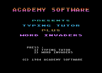 Typing Tutor plus Word Invaders (1984) - MobyGames