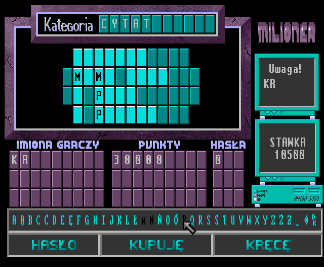 Screenshot of Milioner (Amiga, 1994) - MobyGames