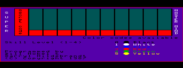 Super Master Mind (1987) - MobyGames