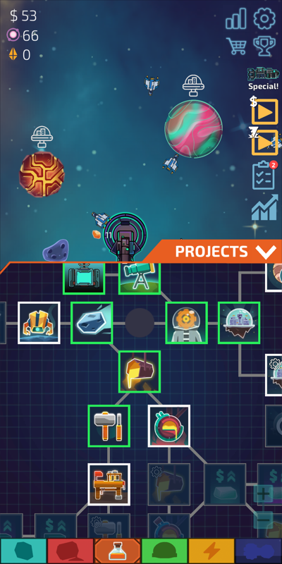 Screenshot of Idle Planet Miner (Android, 2019) - MobyGames