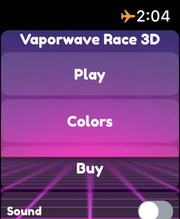 Screenshot of Vaporwave Race 3D: Watch Game (watchOS, 2021) - MobyGames