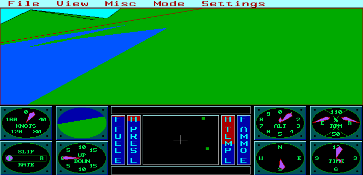 Screenshot of Sierra's 3-D Helicopter Simulator (DOS, 1987) - MobyGames
