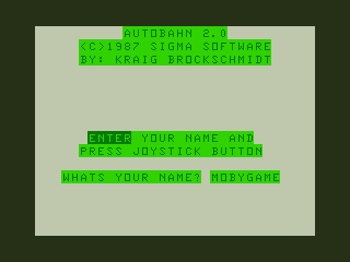 Screenshot of Autobahn (TRS-80 CoCo, 1987) - MobyGames
