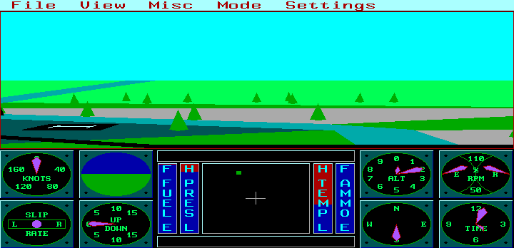 Screenshot of Sierra's 3-D Helicopter Simulator (DOS, 1987) - MobyGames