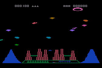 Screenshot of Meteor Storm (Atari 8-bit, 1982) - MobyGames