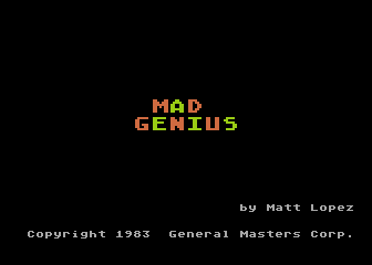 Mad Genius (1983) - MobyGames
