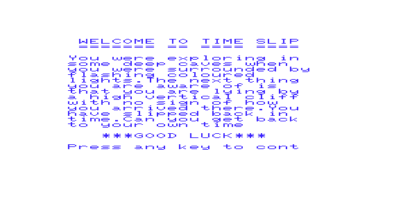 Time Slip and Treasure Island (1983) - MobyGames