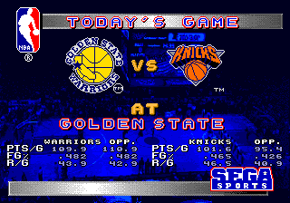 Screenshot of NBA Action '94 (Genesis, 1994) - MobyGames
