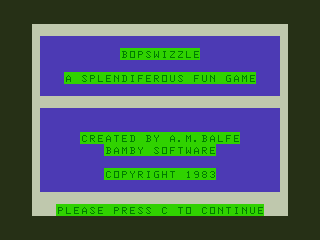 Bopswizzle (1983) - MobyGames