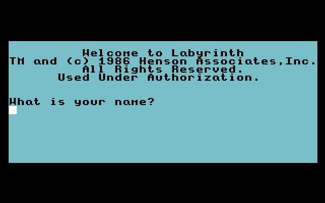 Screenshot of Labyrinth (Commodore 64, 1986) - MobyGames