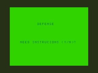 Screenshot of Defense (TRS-80 CoCo, 1982) - MobyGames