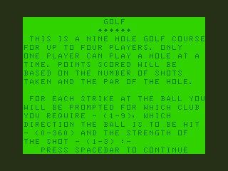 Golf (1982) - MobyGames
