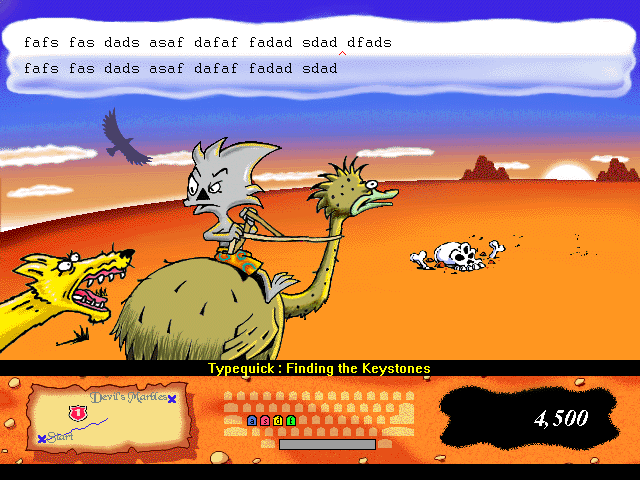 Screenshot of Kewala's Typing Adventure (Windows 3.x, 1996) - MobyGames