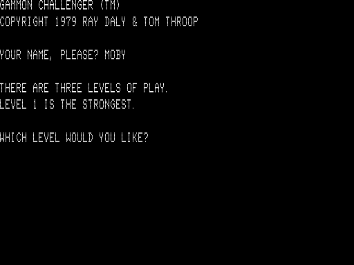 Gammon Challenger (1979) - MobyGames