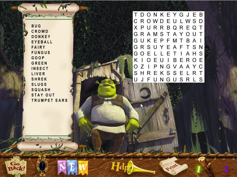 Screenshot of Shrek: Game Land Activity Center (Windows, 2001) - MobyGames